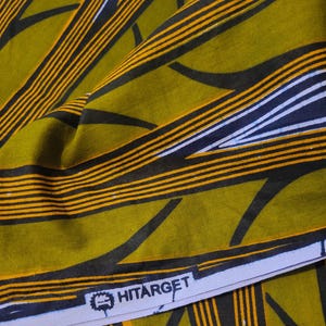 Vintage African Fabric Wax Print Hitarget Green Orange Ankara Tribal ...
