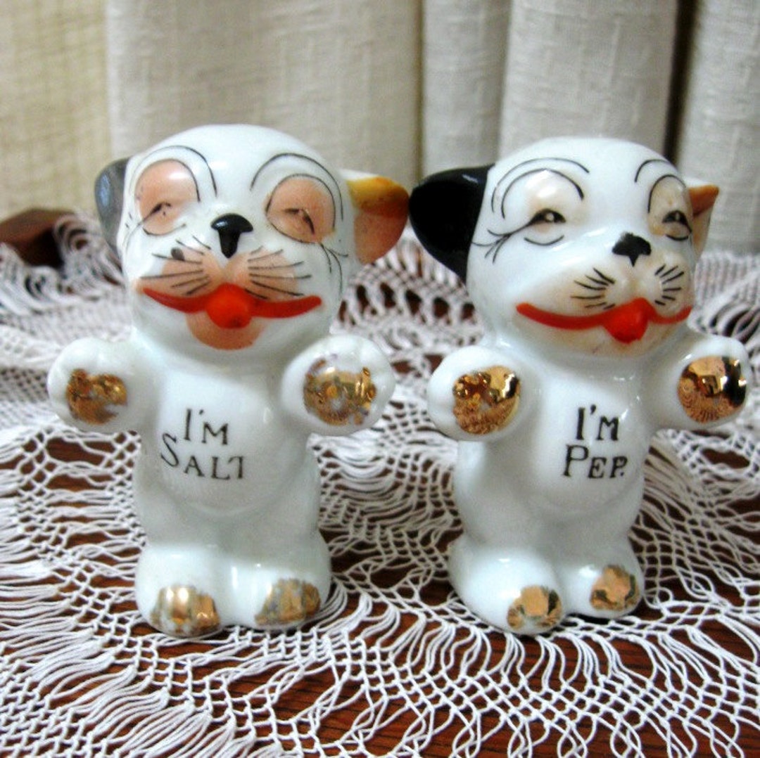 Bonzo Dog Puppy Salt and Pepper Shakers Cartoon Characters Dog Love ...