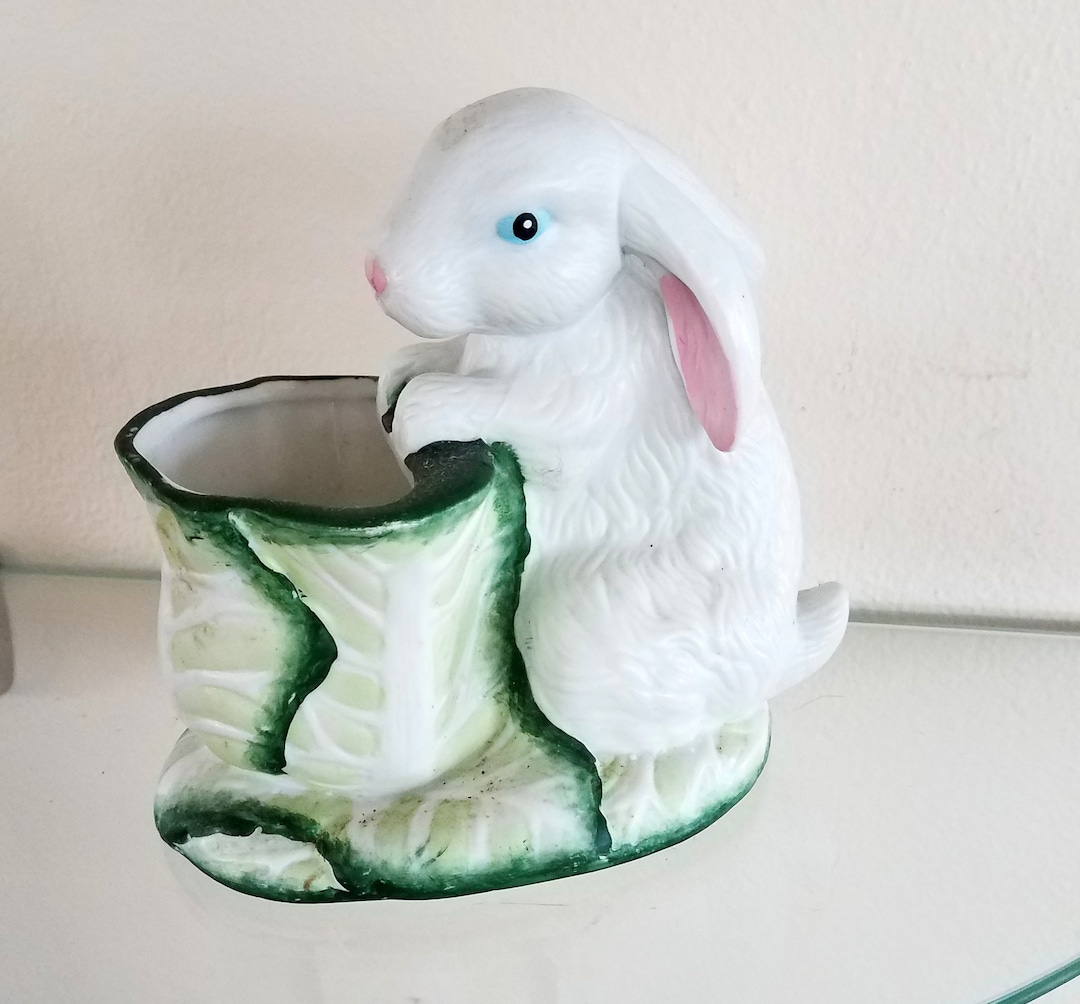 Vintage Easter Bunny Planter Rabbit Flower Pot Pottery Rabbit - Etsy