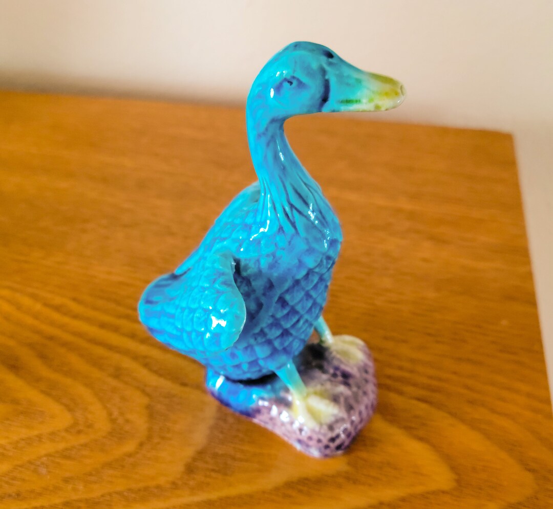 Chinese Mud Bird Goose Mud Pottery Figurines Large Bird Terrarium ...