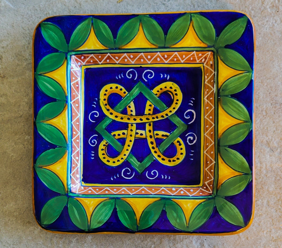 Deruta Plate Italy Hand Painted Decorative Ceramic Square - Etsy