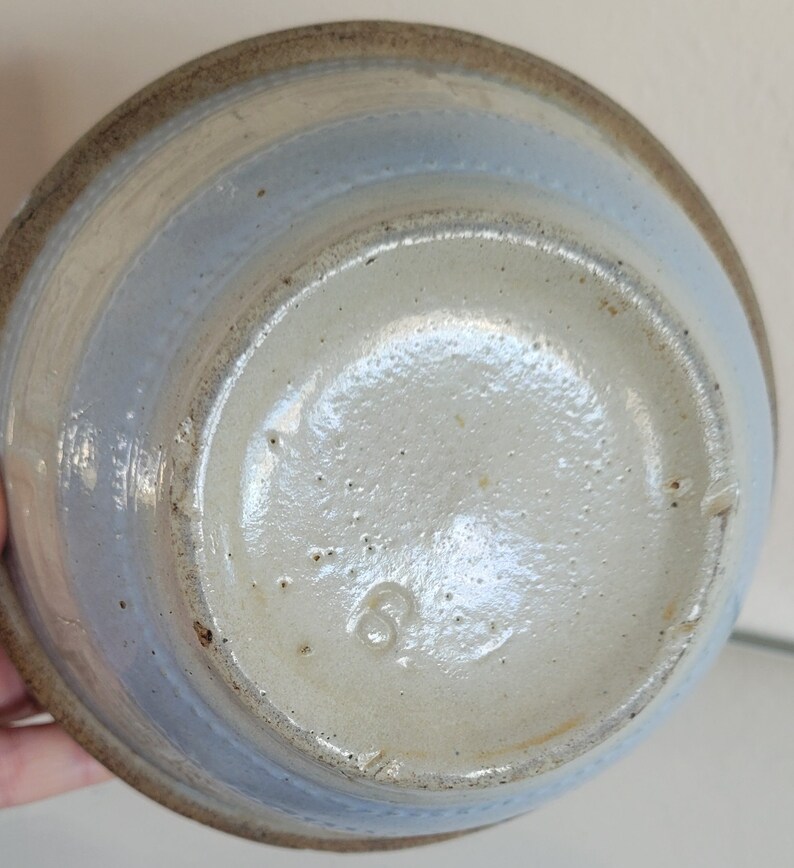 Vintage Red Wing Stoneware Bowl Greek Key Blue Gray Crockery - Etsy