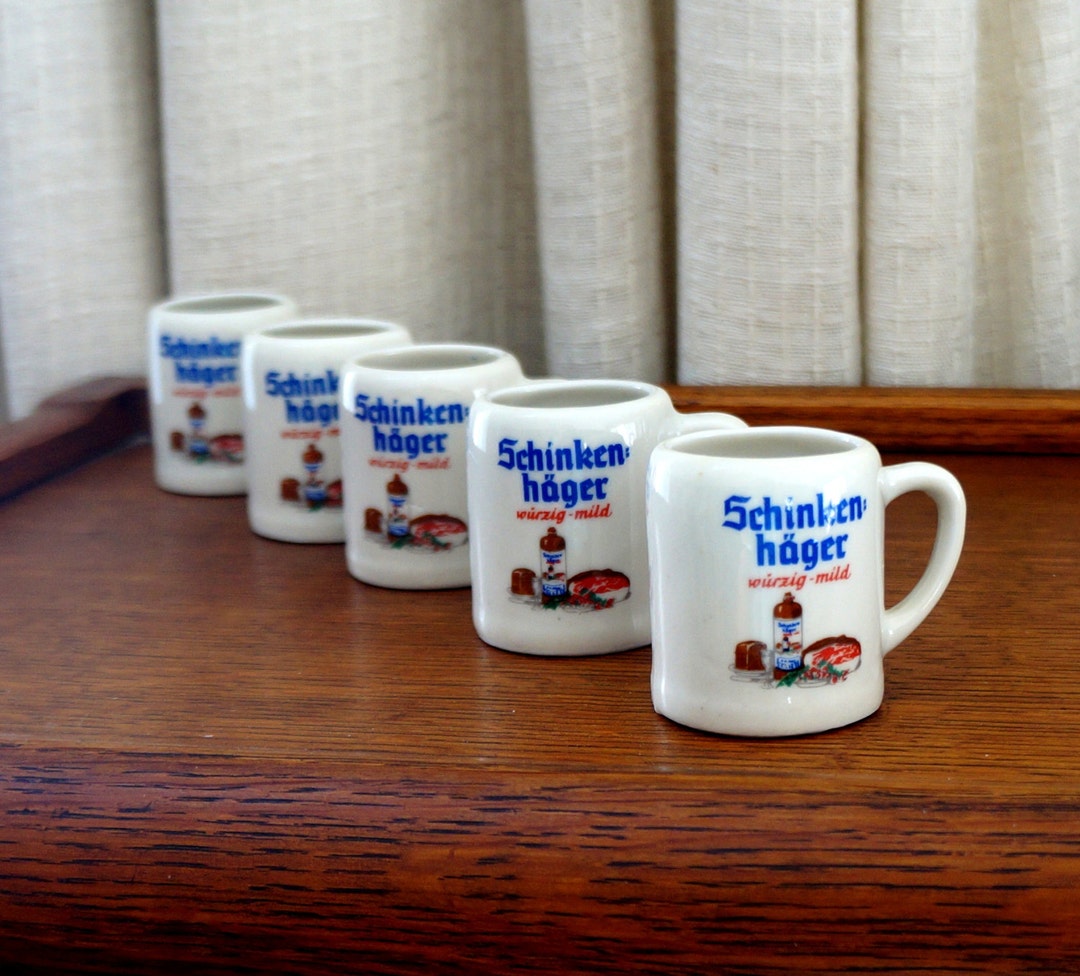 Vintage Miniature Beer Stein Set: German Schinken Hager Bavaria Shot ...