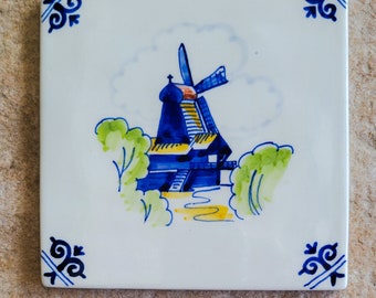 Vintage Blue Delfts Windmill, Delfts Blue White Windmill Figure, 7 Blue ...