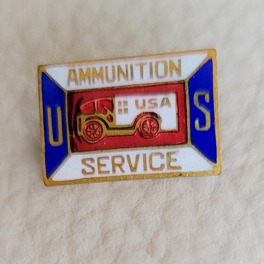 Vintage World War I Patriotic Lapel Pin US Ammunition Service Military ...