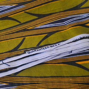 Vintage African Fabric Wax Print Hitarget Green Orange Ankara Tribal ...