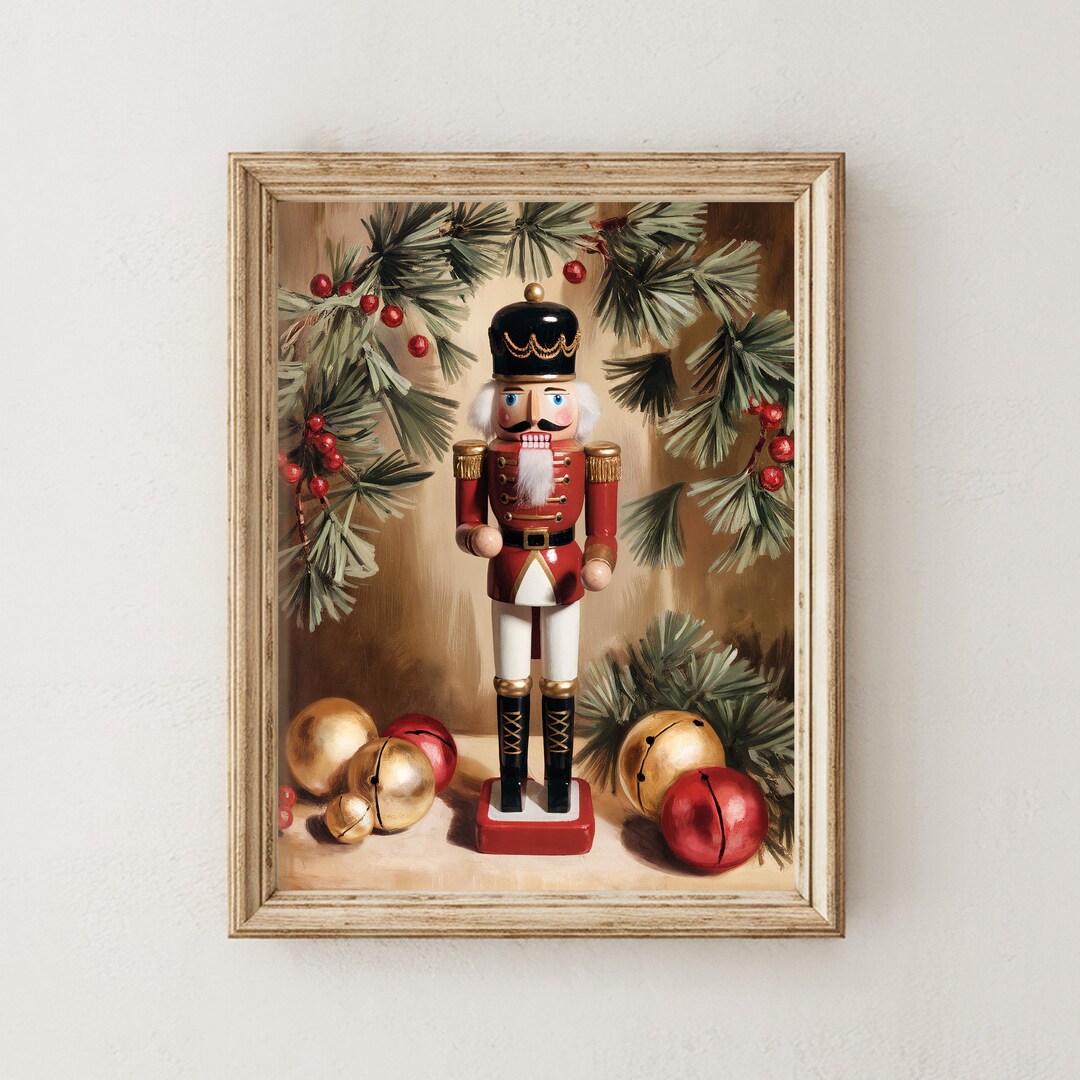 Christmas Nutcracker Print, Nutcracker Toy Vintage Christmas Wall Art ...