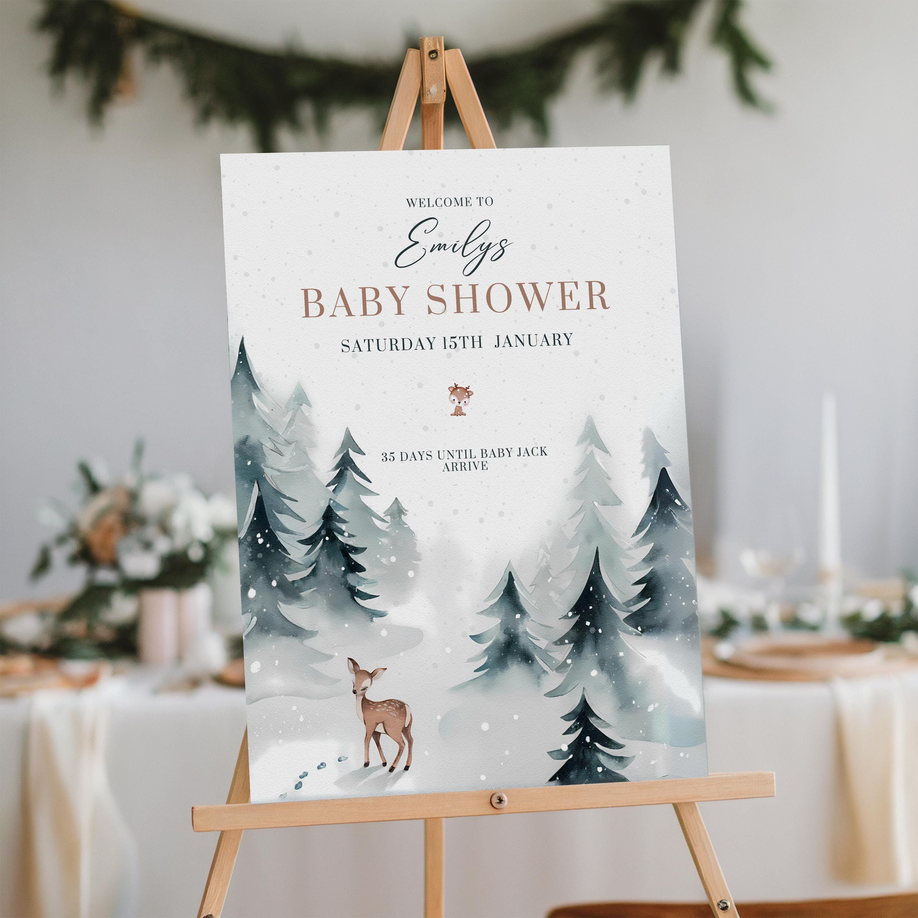 Baby It's Cold Outside Welcome Sign, Winter Baby Welcome Sign Template ...