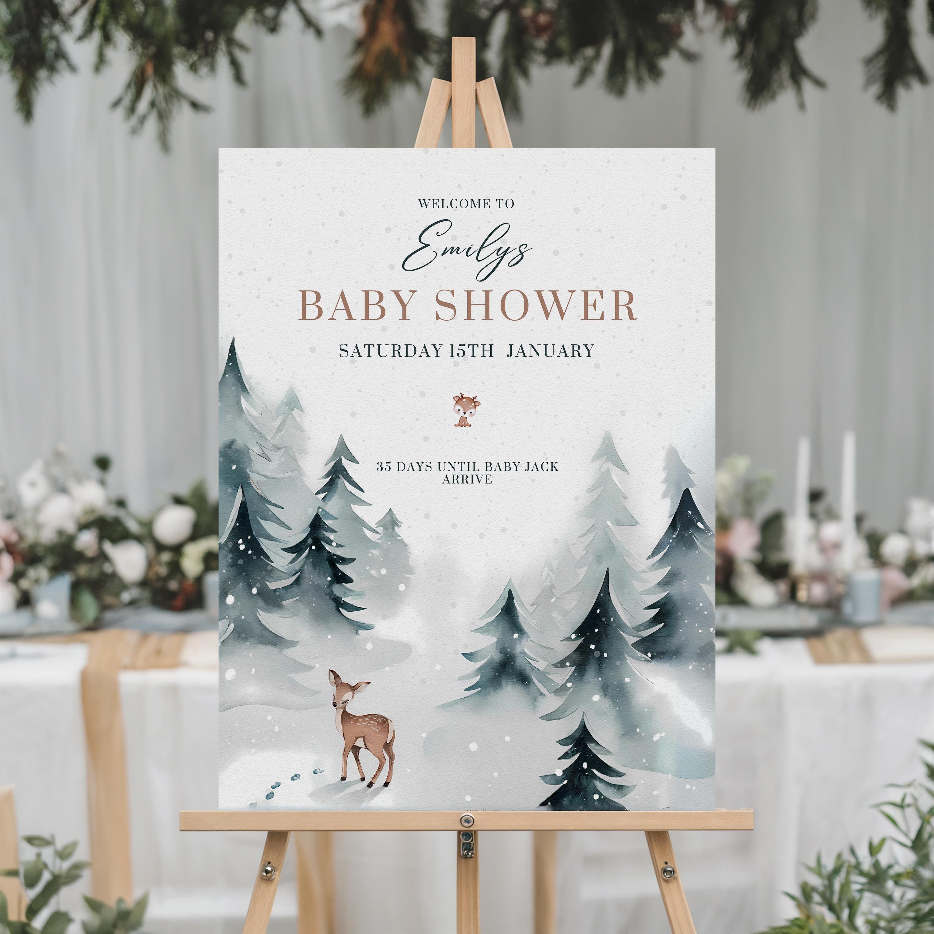 Baby It's Cold Outside Welcome Sign, Winter Baby Welcome Sign Template ...