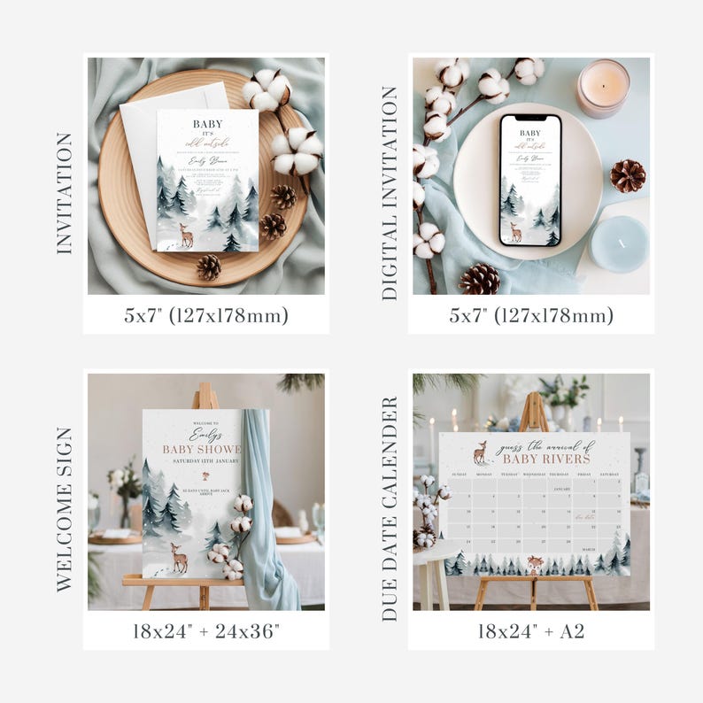 Winter Baby Shower Bundle, Baby It's Cold Outside Bundle, Winter ...