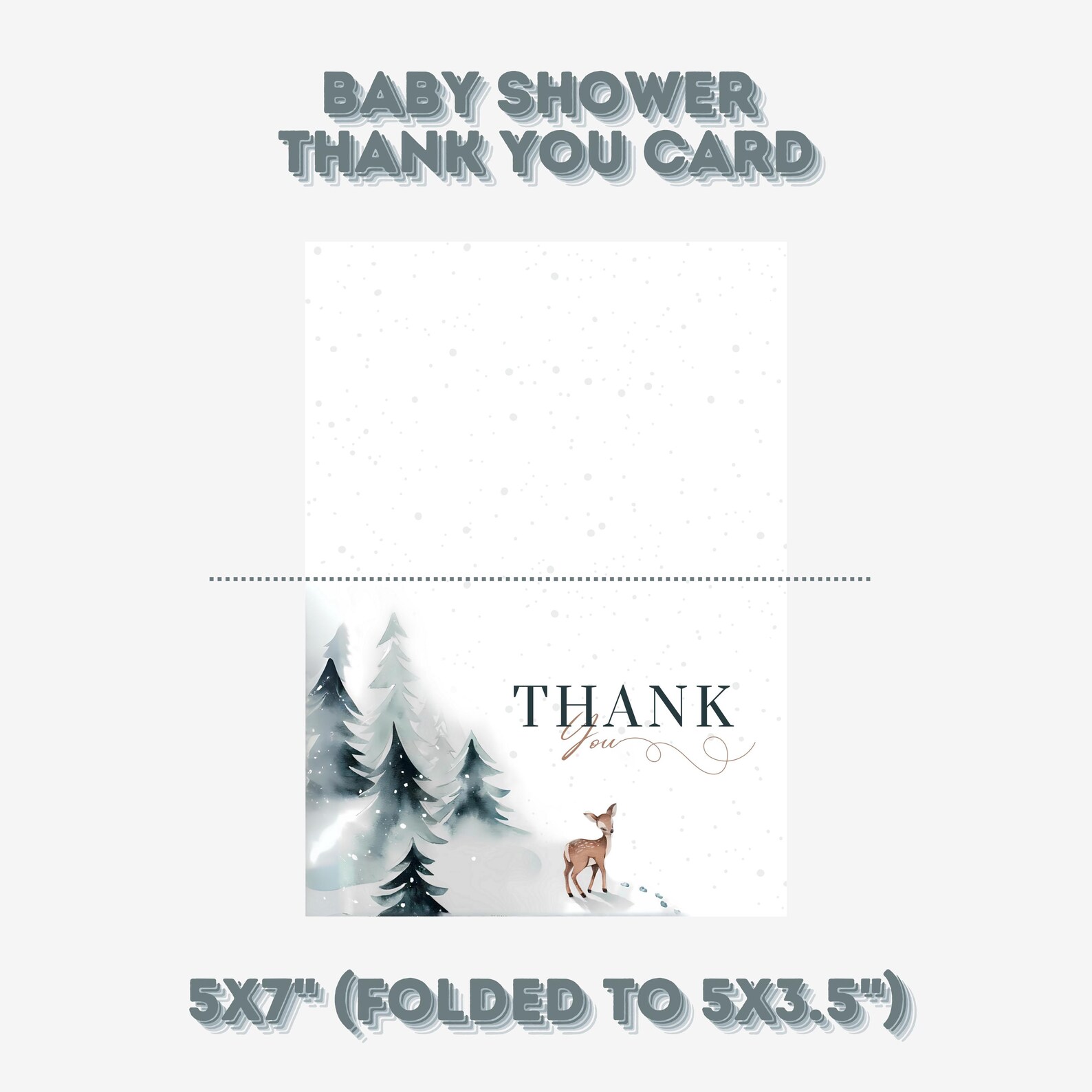 Baby It's Cold Outside Baby Shower Thank You Card, Winter Thank You ...