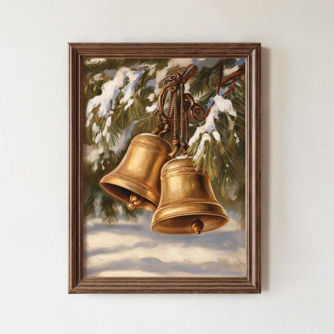 Vintage Christmas Jingle Bells, Antique Christmas Print,christmas Brass ...