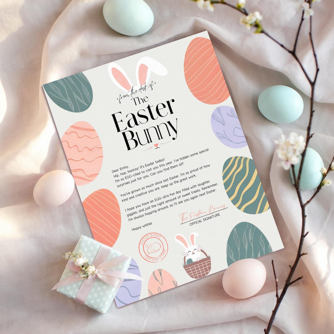 Editable Letter From Easter Bunny, Printable Easter Note for Kids ...