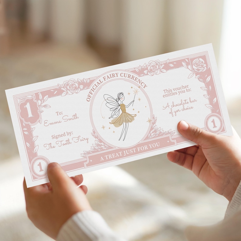 Tooth Fairy Money, Printable Tooth Fairy Voucher, Tooth Fairy Letter ...