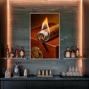 Vintage Cigar Poster, Gift for Cigar Lovers, Retro Cigar Wall Art, Man ...
