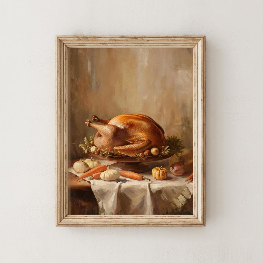 Fall Wall Art Printable, Vintage Thanksgiving Decor, Turkey Print ...
