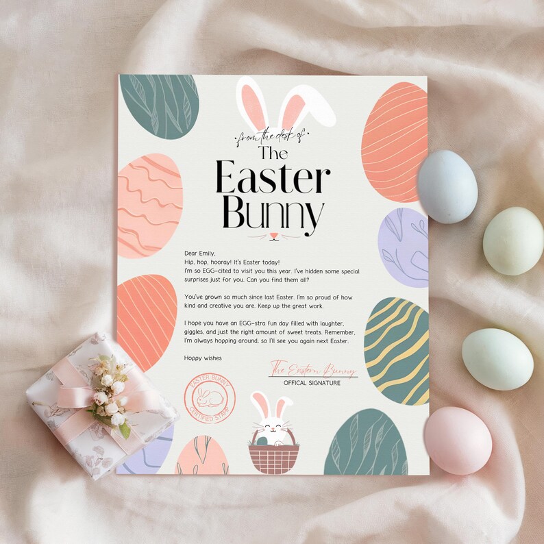 Editable Letter From Easter Bunny, Printable Easter Note for Kids ...