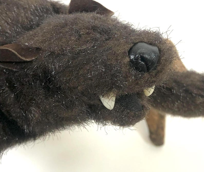 Vintage Folkmanis Plush Brown Fruit Bat Hand Puppet 23" Wing Span - Etsy