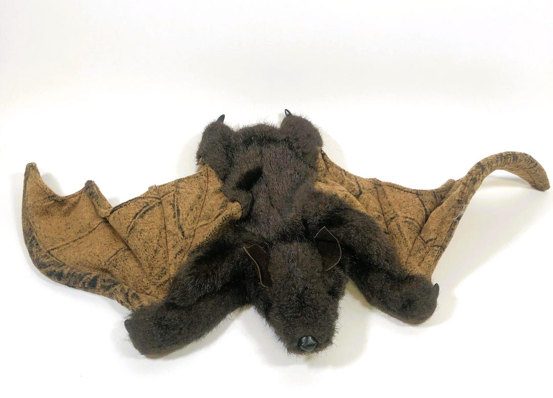 Vintage Folkmanis Plush Brown Fruit Bat Hand Puppet 23" Wing Span - Etsy