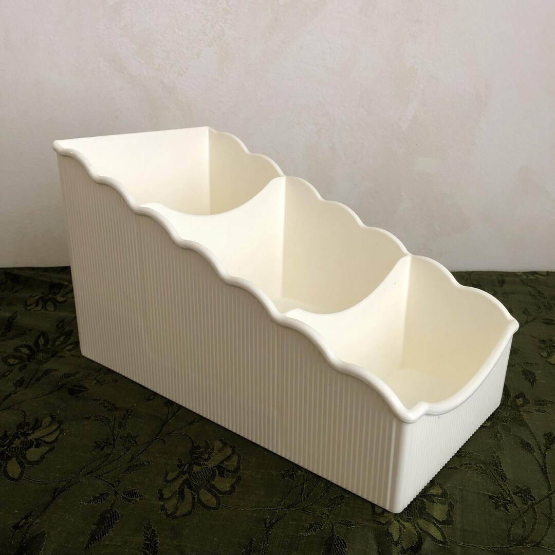 Vintage White Tupperware 3 Compartment Pantry Storage Packet Organizer ...