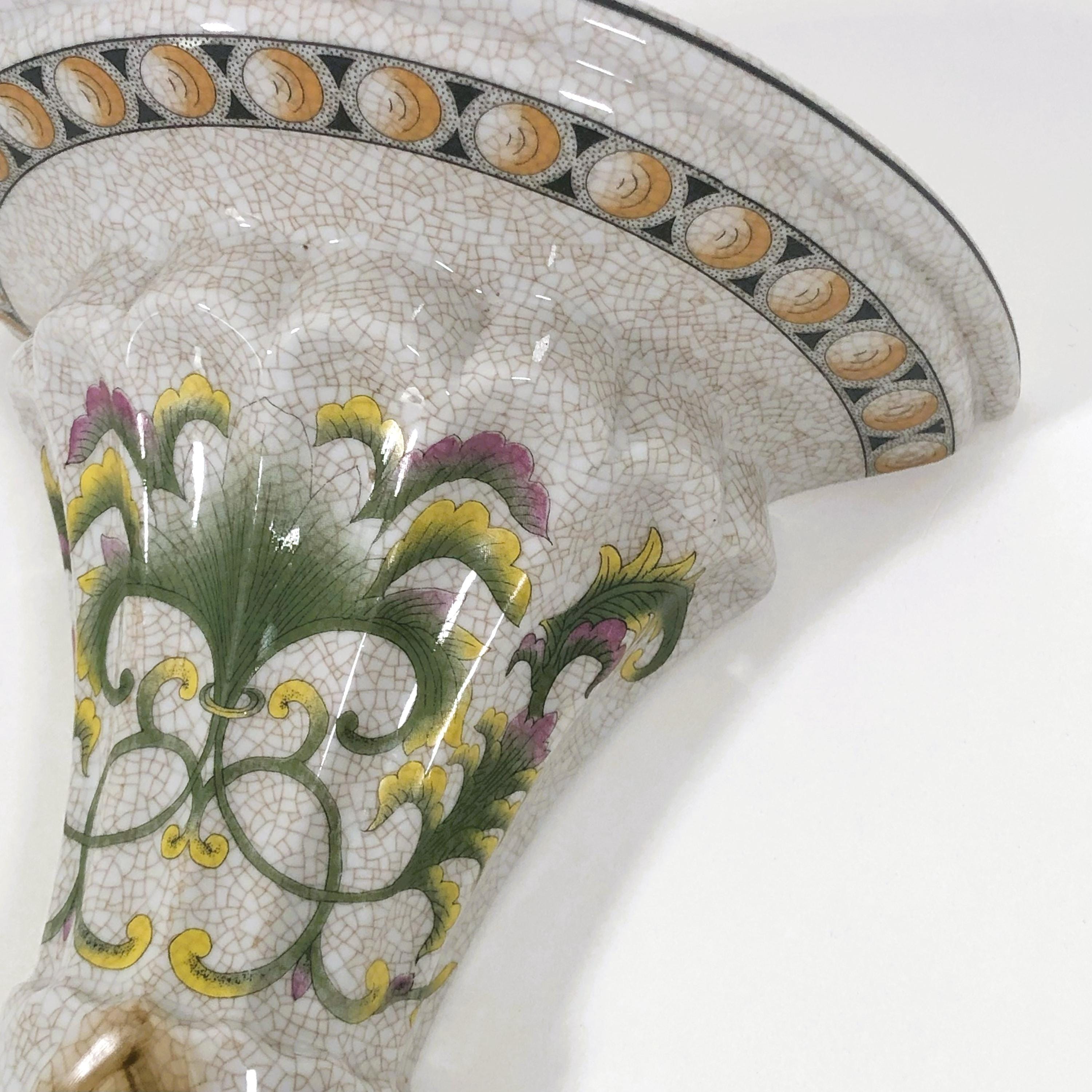Vintage Ceramic Shelf Corbel Sconce Fluted 10.5