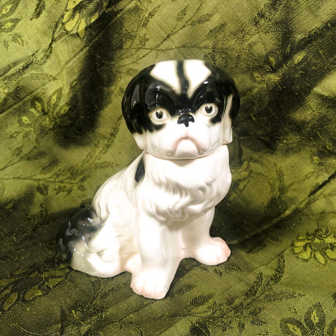 Vintage Ceramic Chin Shih Tzu Pekingese Dog Decanter 6.5" - Etsy