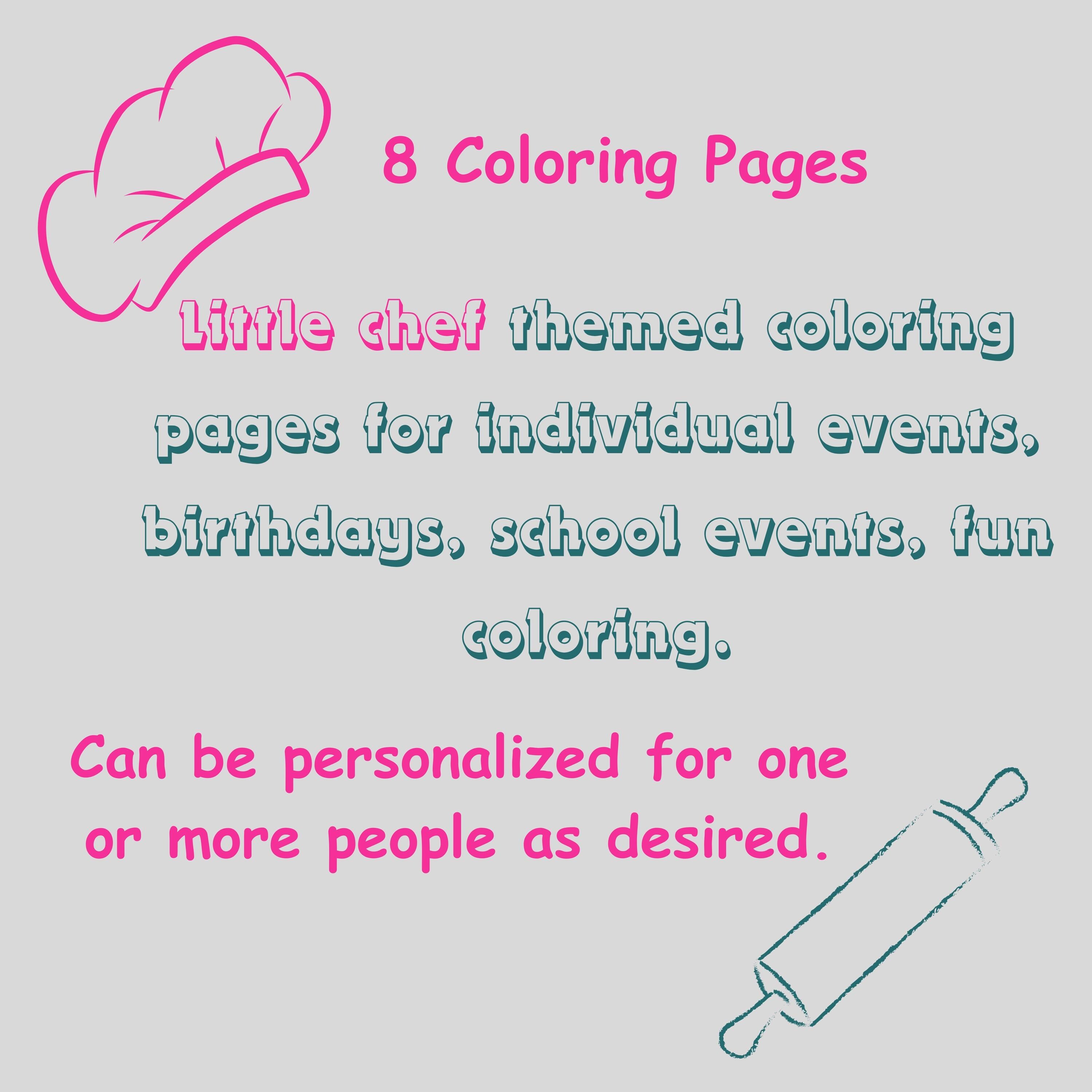 Little Chef Coloring Book | Kitchen Themed Fun - Etsy