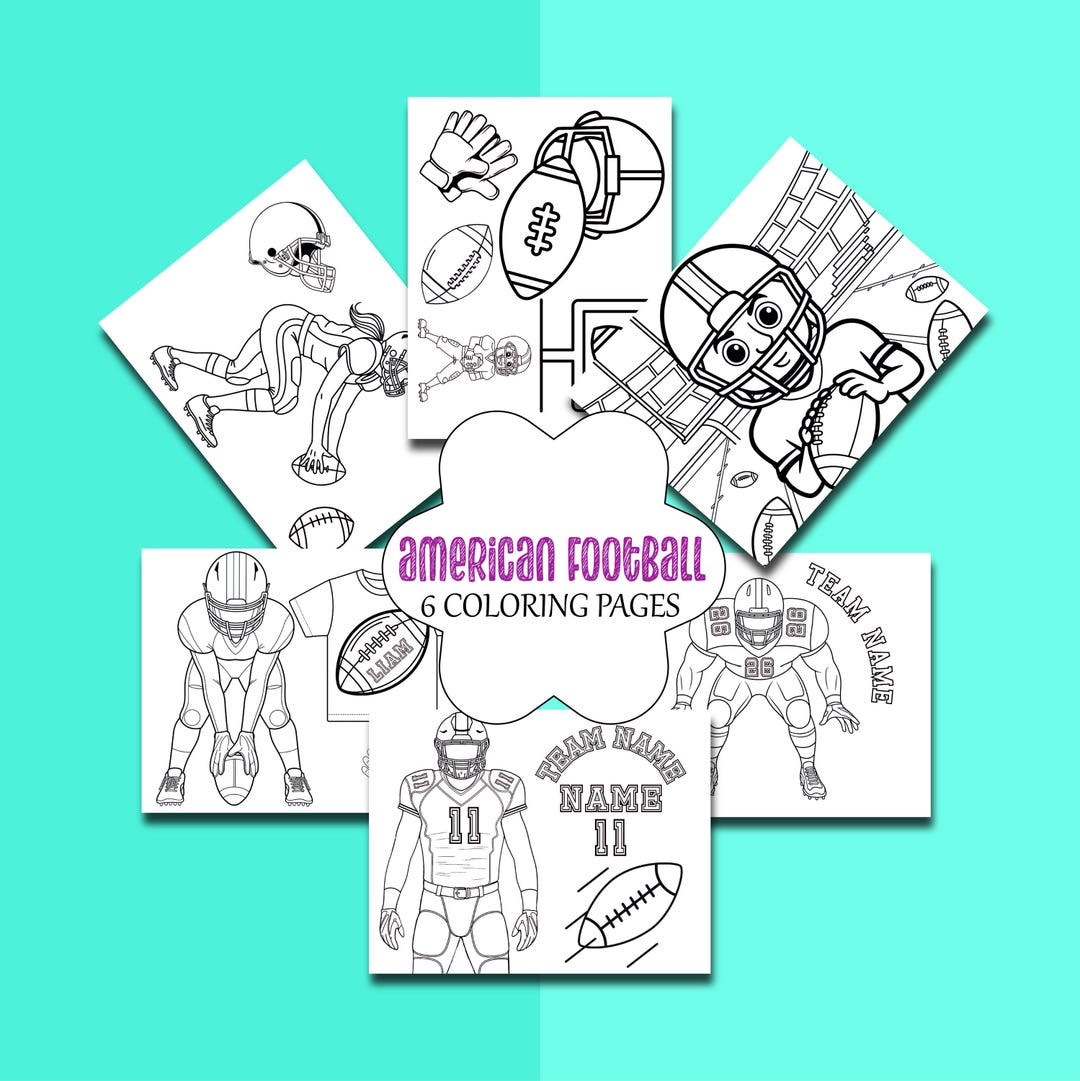 Personalized Football Coloring Book: Custom Team Pages - Etsy
