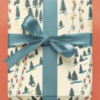 Mountain Skiing Wrapping Paper Holiday Gift Wrap Mountains Skiers Gift ...