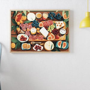 Charcuterie Board Puzzle | Digitally Illustrated Colorful Gourmet ...