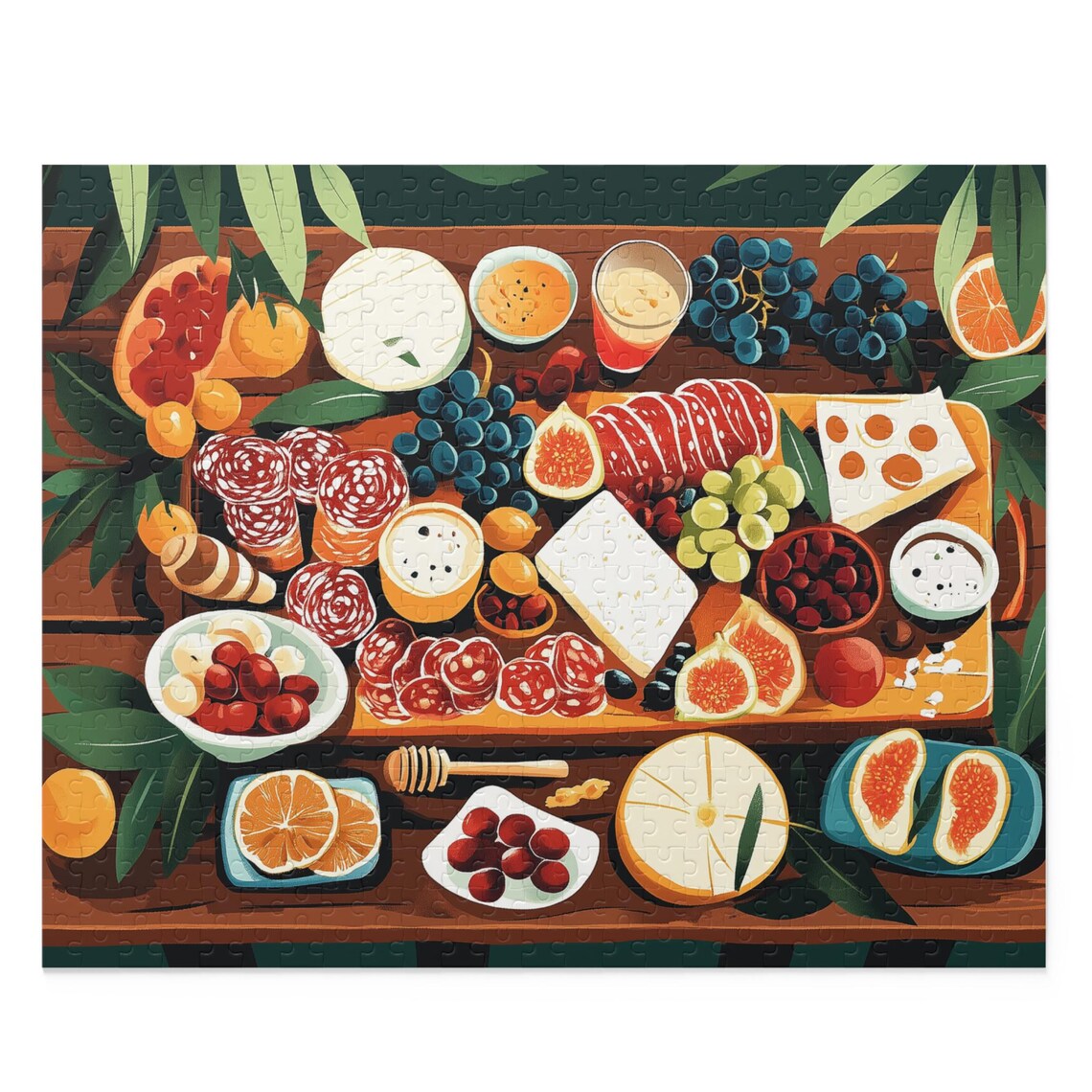 Charcuterie Board Puzzle | Digitally Illustrated Colorful Gourmet ...