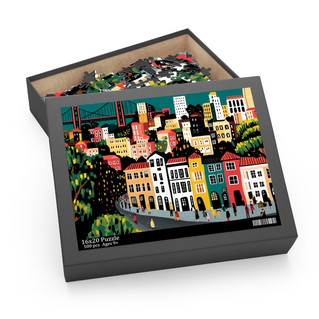 San Francisco Puzzle | Colorful Digitally Illustrated Iconic City Scene ...
