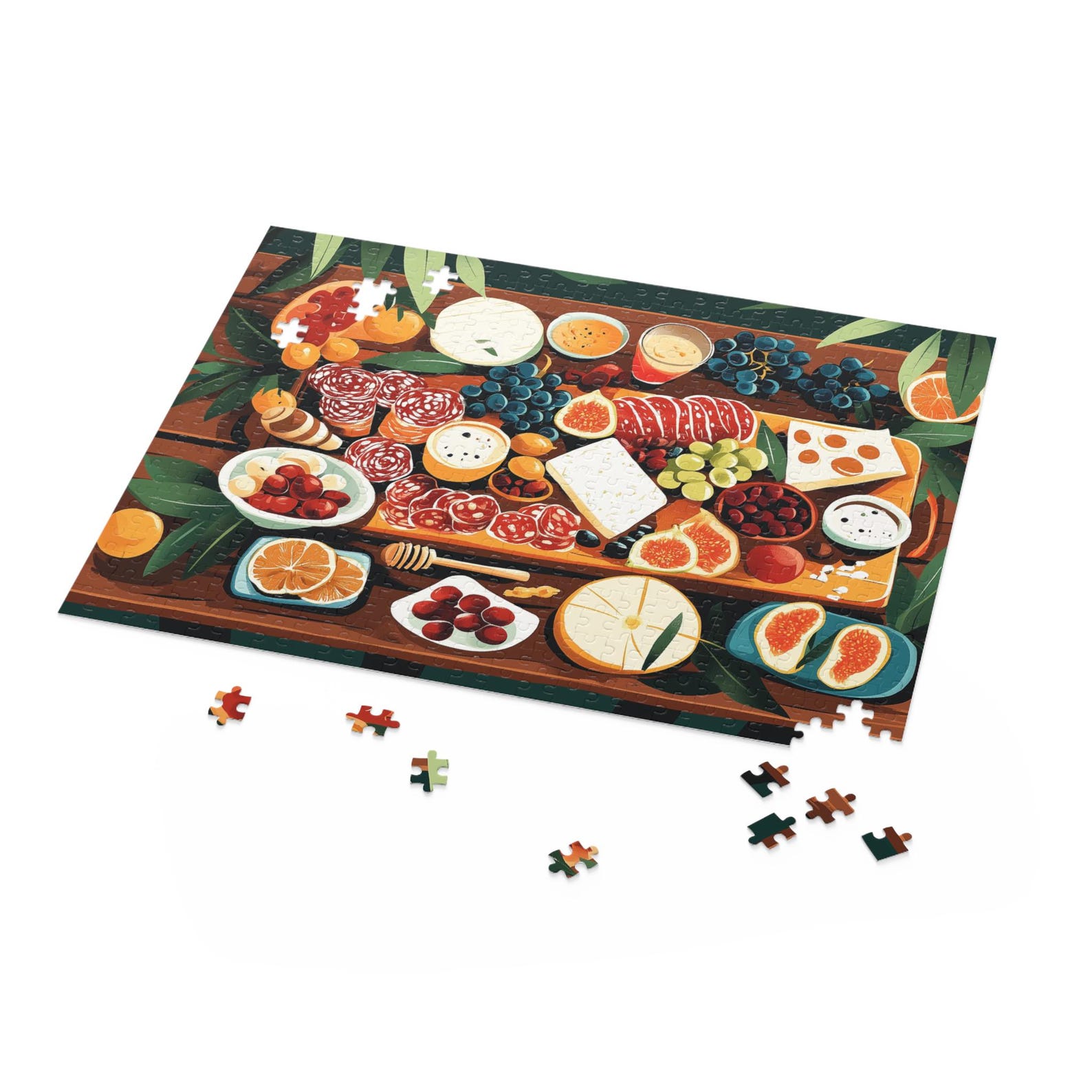 Charcuterie Board Puzzle | Digitally Illustrated Colorful Gourmet ...