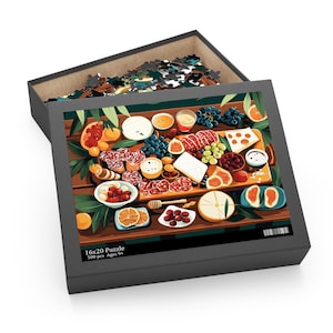 Charcuterie Board Puzzle | Digitally Illustrated Colorful Gourmet ...