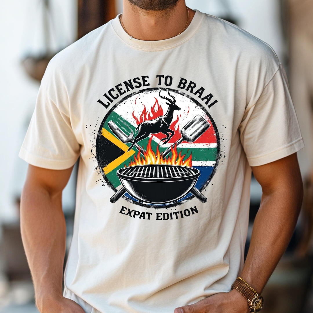 License to Braai Shirt for Expat Men, South African Braai Tee, Comfort ...