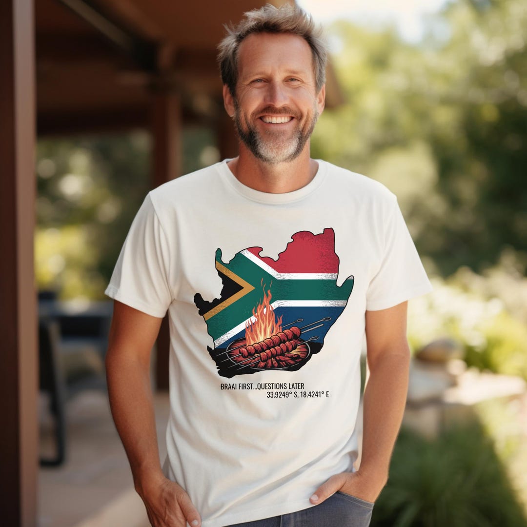 Braai First Questions Later Shirt, South African Braai Gift, Funny ...