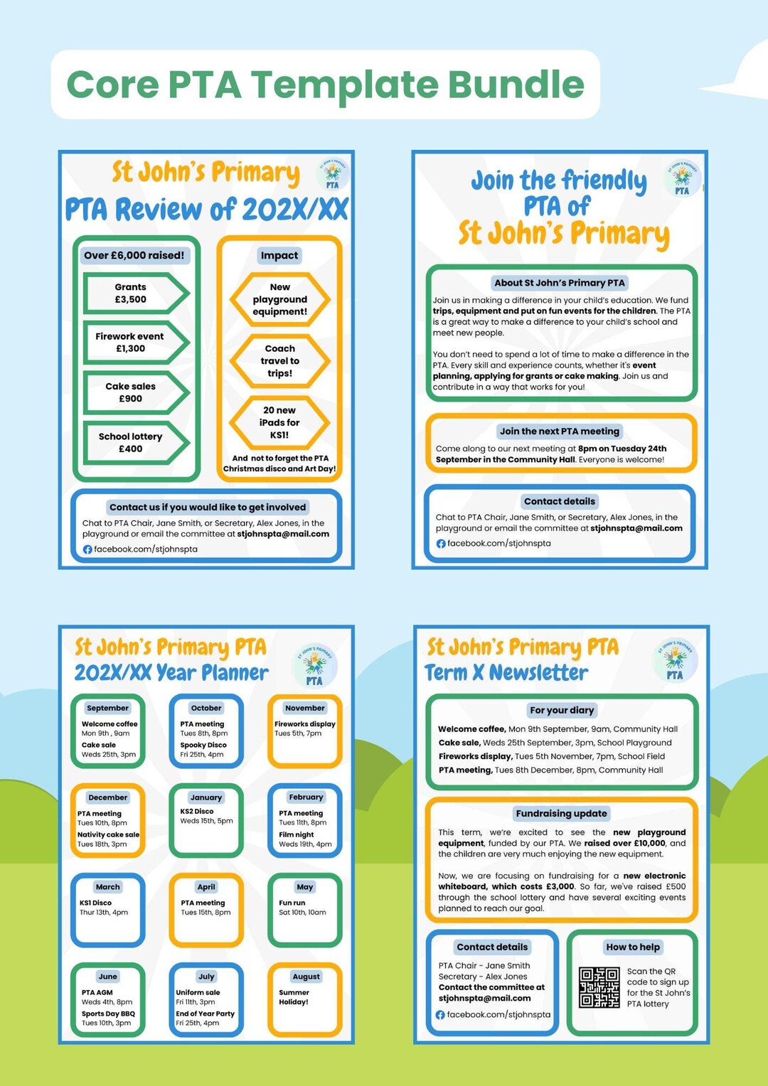 PTA Poster Template Bundle to Print and Share. Easily Edit in Canva to ...