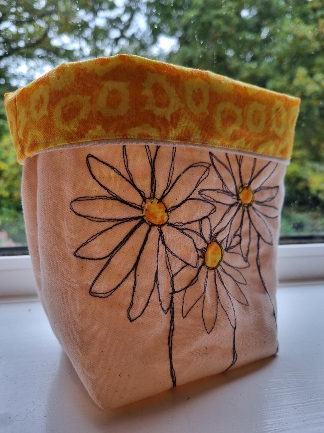 Daisy Storage Pot Freehand Embroidery - Etsy