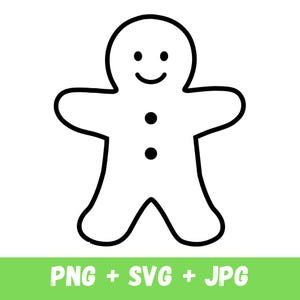 Cute Gingerbread Man Svg, Gingerbread Man Outline, Kid Gingerbread Man ...