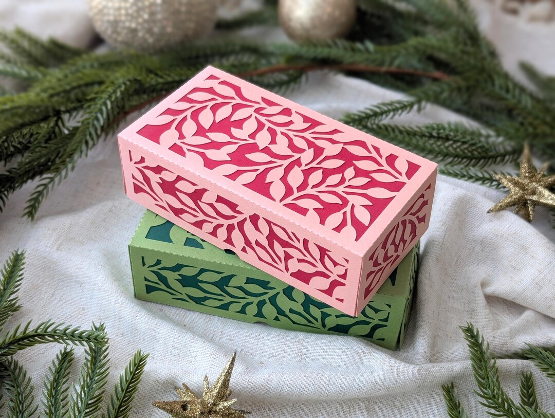 Christmas Gift Box SVG | Rectangular Favor Box Template for Cricut ...
