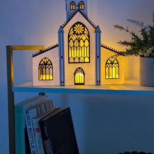 Paper Church SVG: Christmas Village Cathedral, 3D Holiday House Decor ...