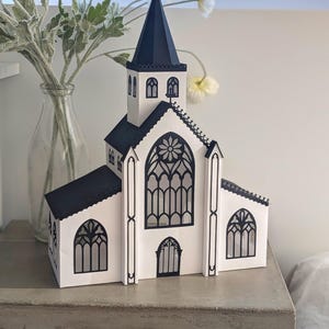 Paper Church SVG: Christmas Village Cathedral, 3D Holiday House Decor ...