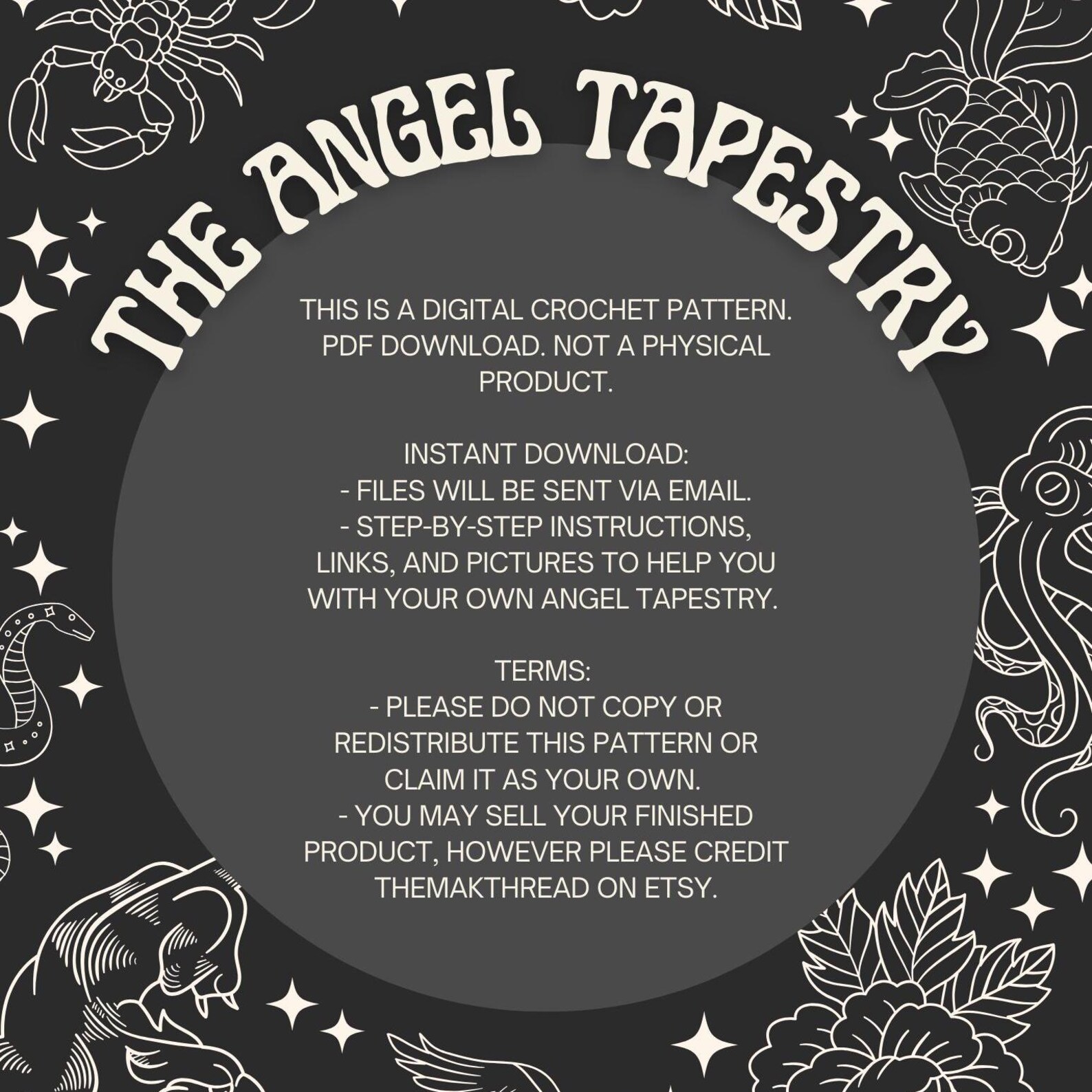 Crochet Pattern | Angel Tapestry | Wall Hanging | Instant Download ...
