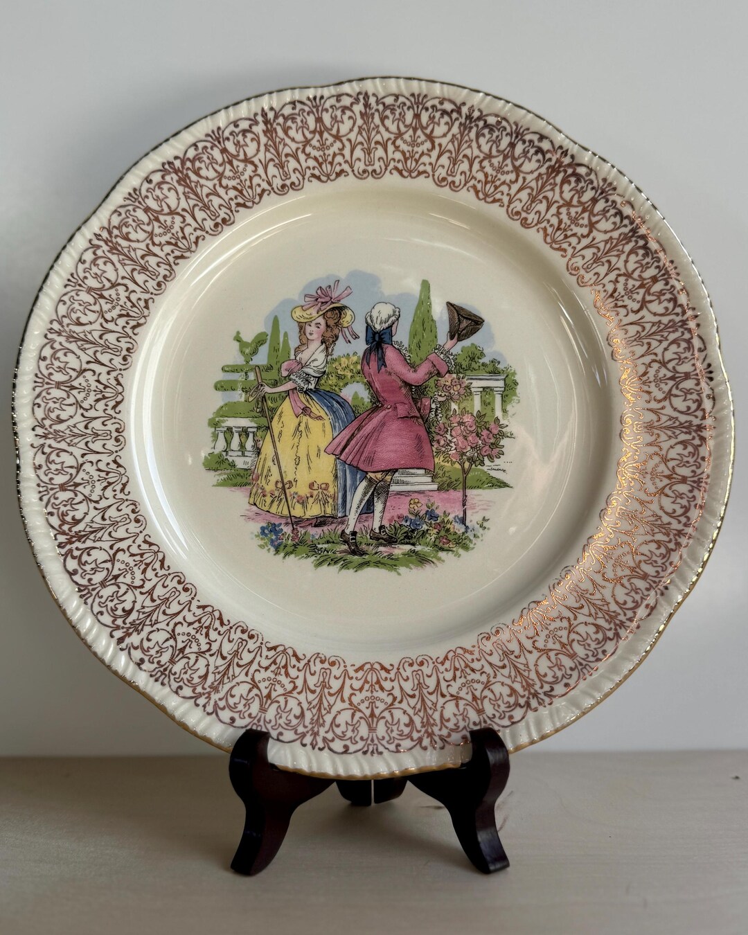 Vintage Colonial Plate Homer Laughlin Collector Plate Romantic Colonial ...