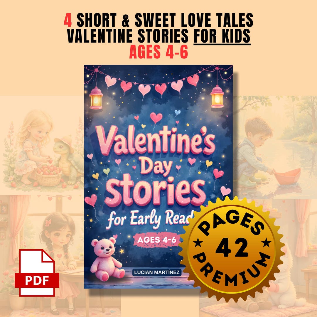 Valentine's Day Stories for Early Readers – Ages 4-6 (PDF Download) - Etsy