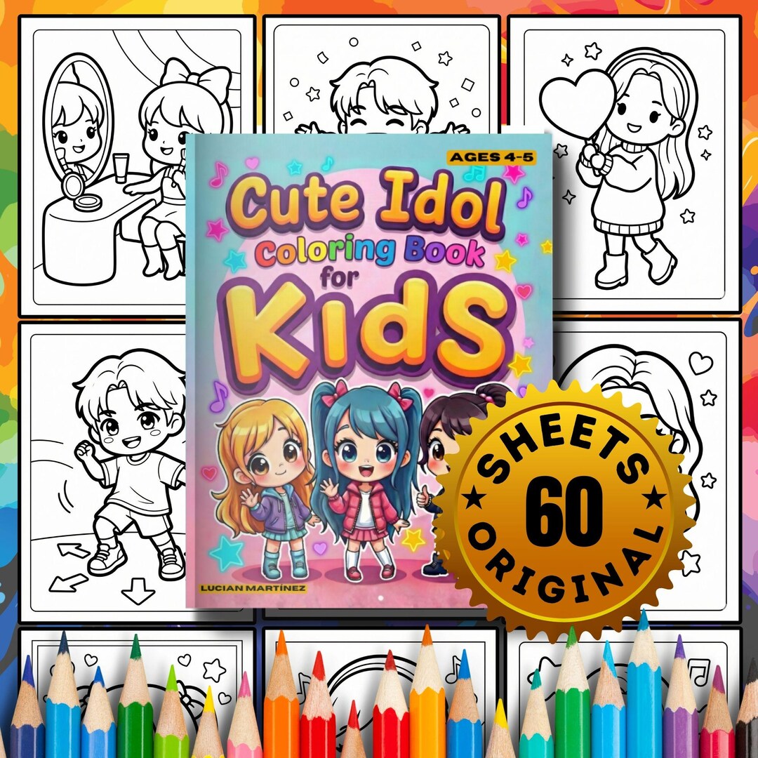 Chibi K-pop Idol Coloring Pages for Kids | 60 Easy Sheets (PDF Download ...
