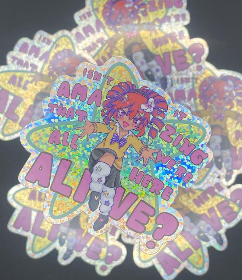 Gyaru Girl Glitter Sticker!! - Etsy