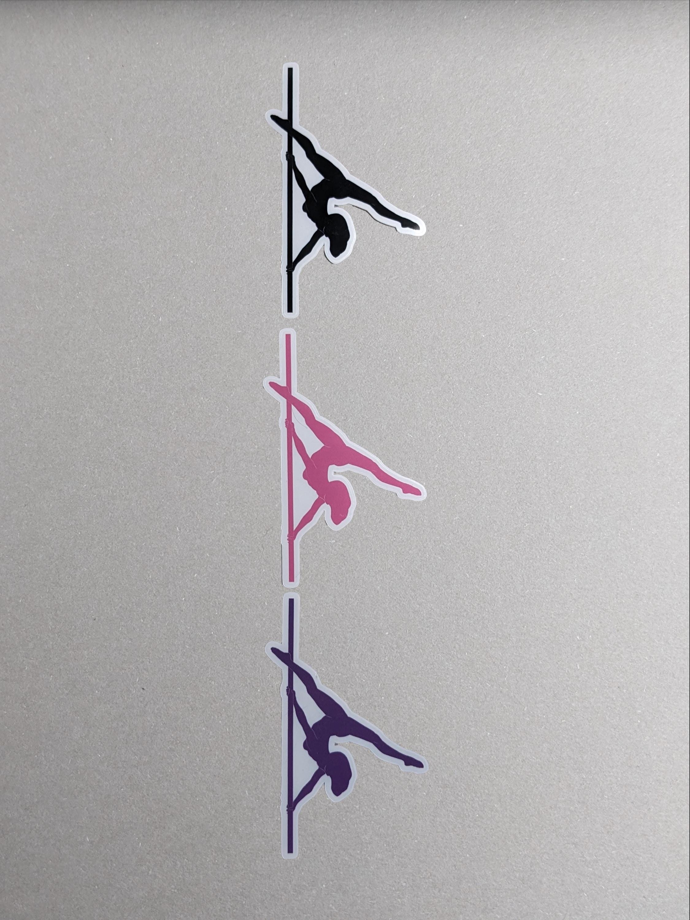 Transparent Vinyl Sticker, Pole Dance Sticker Extended Butterfly, Black ...