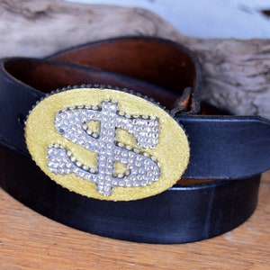 Bling Gold Dollar Buckle, Rocker Metal Dollar Sign Belt Buckle by WATTO ...