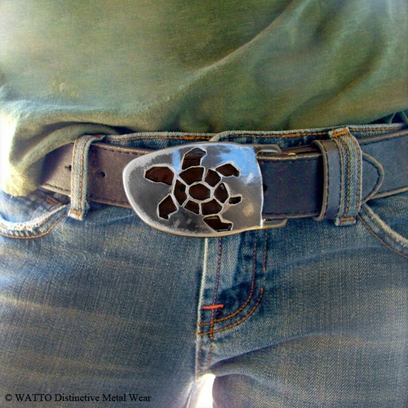 Turtle Metal Belt Buckle by WATTO Distinctive Metal Wear / - Etsy